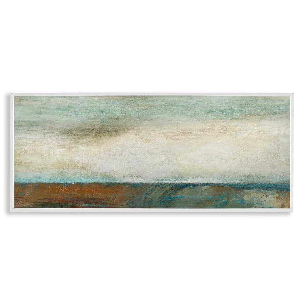 Stupell Industries Brushed Seascape View by Suzanne Nicoll White Framed Abstract Giclee Art ...