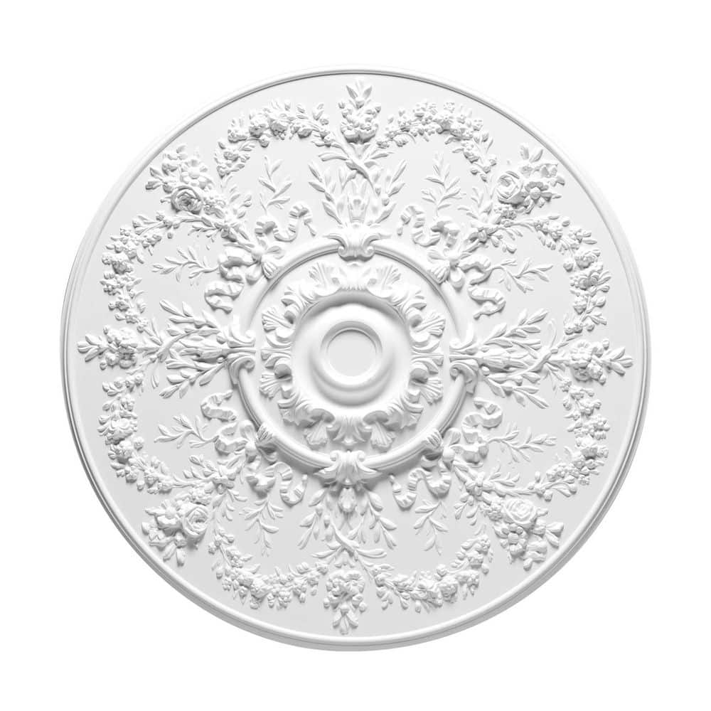 ORAC DECOR 37-1/2 in. x 1-7/8 in. Foliage and Flowers Primed White ...