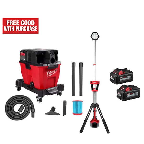 Milwaukee M18 FUEL 9 Gal. Cordless DUAL-BATTERY Wet/Dry Shop Vacuum ...