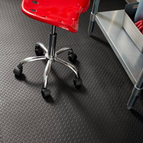 Garage Floor Tiles Interlocking - 9x18 Inch Black Flooring, 24-Pack For ...