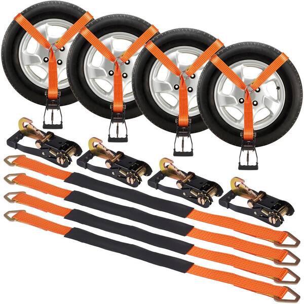 VEVOR Ratchet Tie Down Straps Kit, 2 in. x 120 in. Tire Straps, 5512 ...