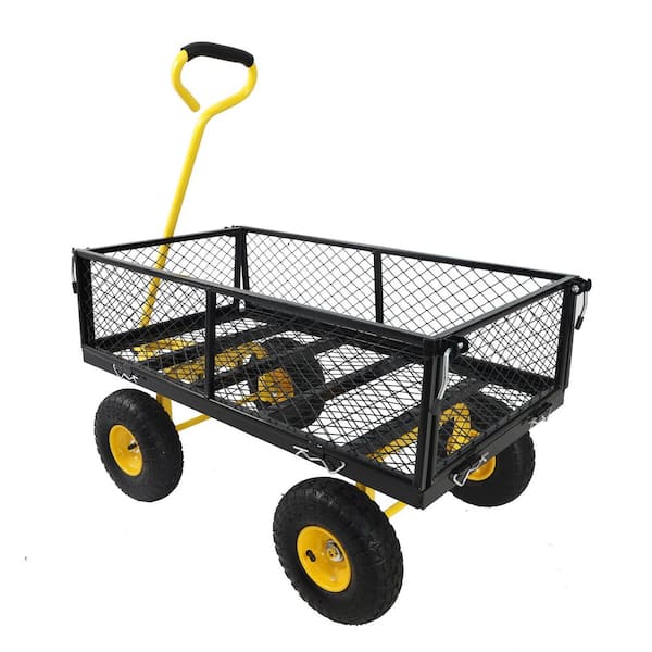3.5 cu. ft. Steel Powered Wheelbarrow Wagon Cart Garden Cart Trucks ...