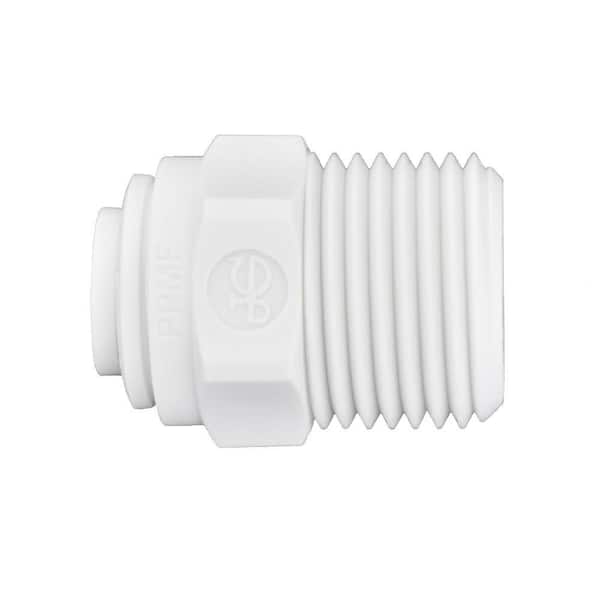 John Guest 1/4 in. OD x 3/8 in. NPTF Push-to-Connect Male Connector Fitting (10-Pack) PP010823W ...