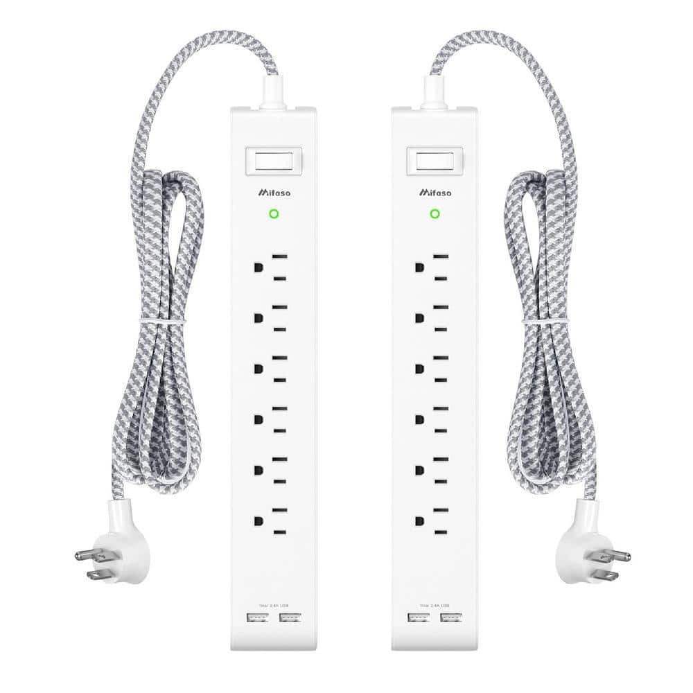 Vrbgify 12 ft. Long Extension Cord with 6-Outlets and 2-USB Charging ...