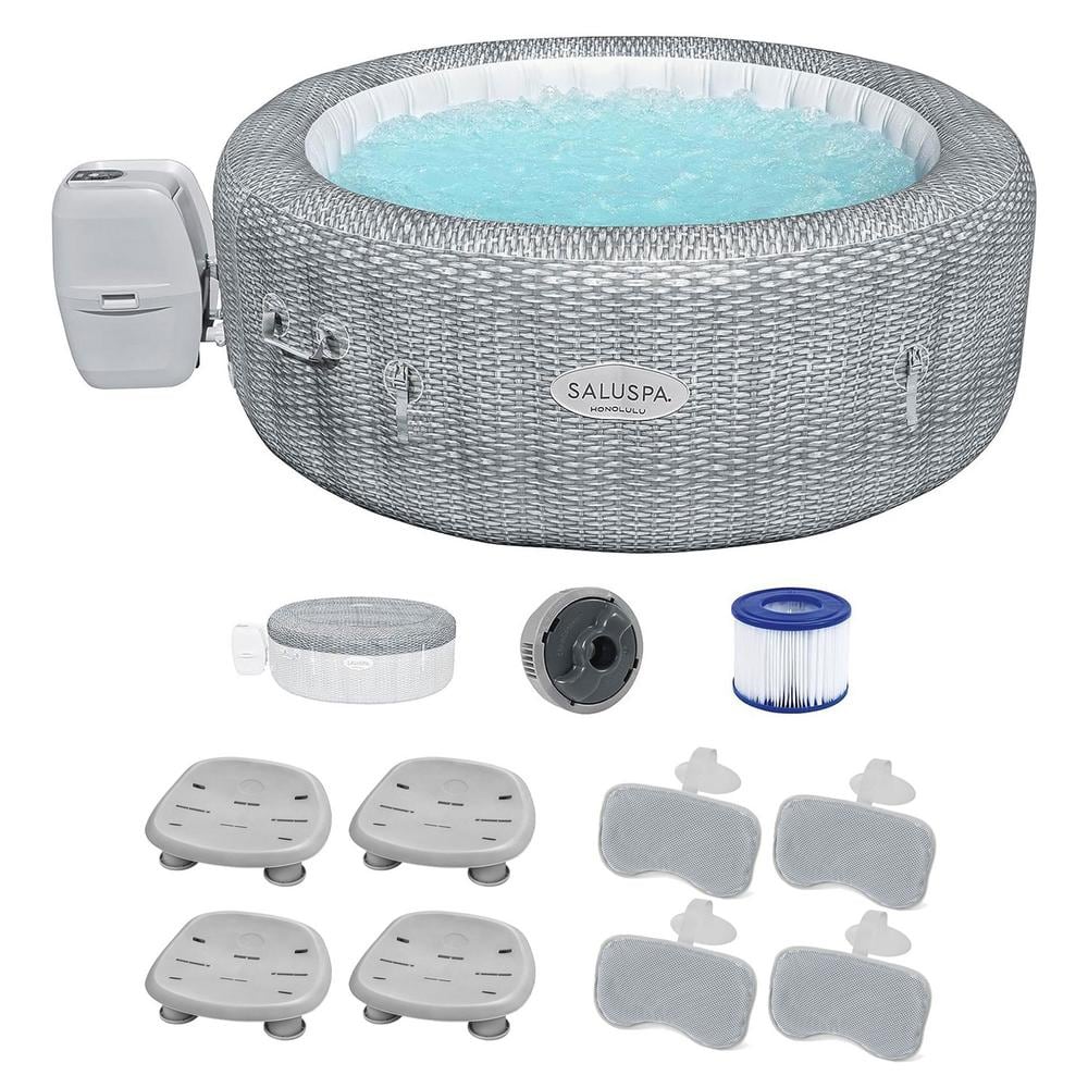 Bestway Milan 6-Person AirJet Inflatable Hot Tub with 6 SaluSpa Spa ...