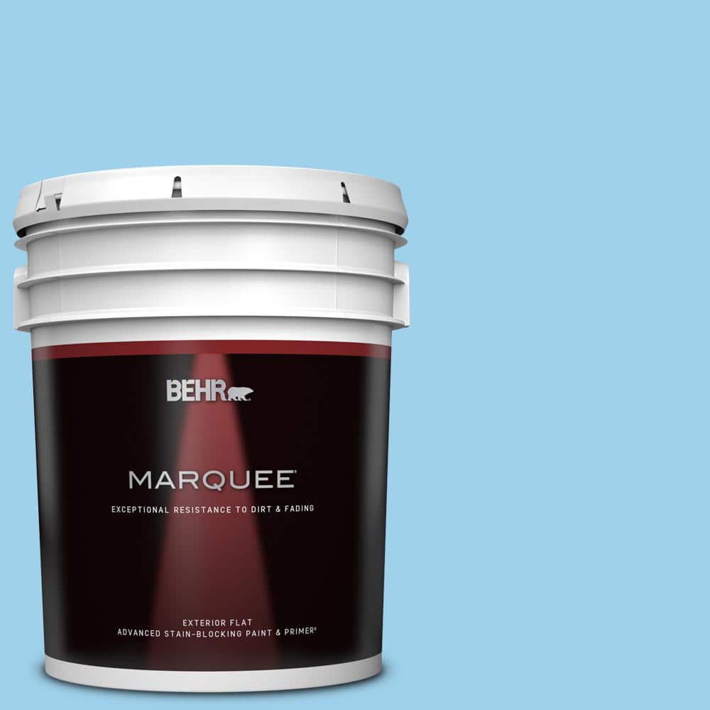 BEHR MARQUEE 5 gal. #P500-3 Spa Blue Flat Exterior Paint & Primer ...