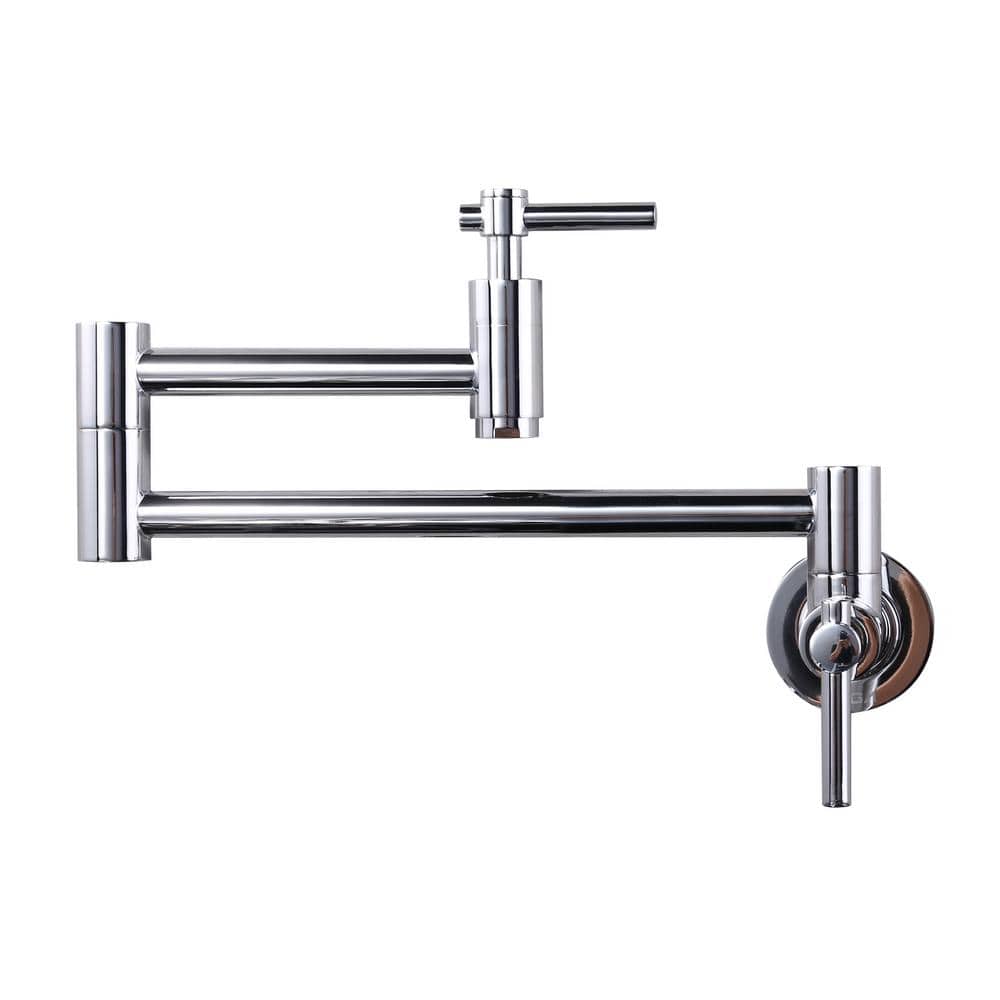 ALEASHA Wall Mounted Pot Filler Faucet in Chrome AL-1A30C - The Home Depot