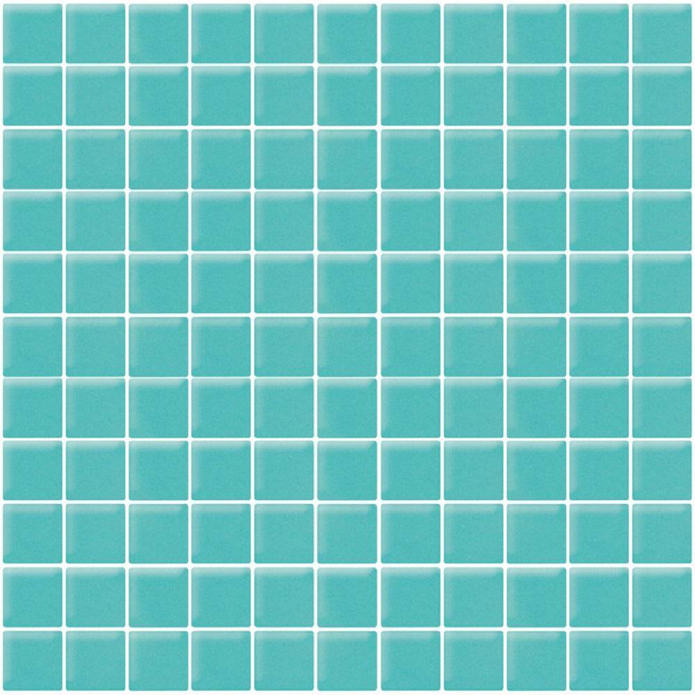 Apollo Tile Aqua 4 in. x 5 in. Polished Glass Mosaic Tile Sample (0.13 ...