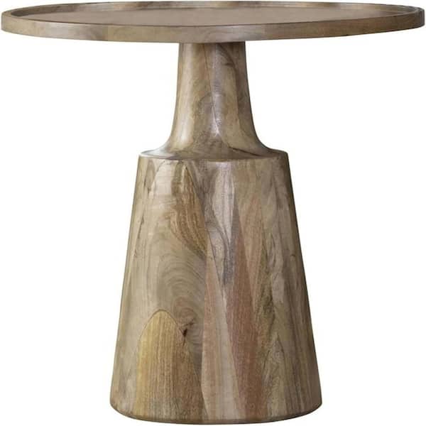 HOME IMPORTS EMPORIUM 20 in. Brown Round Wood End Table, Sturdy Build ...
