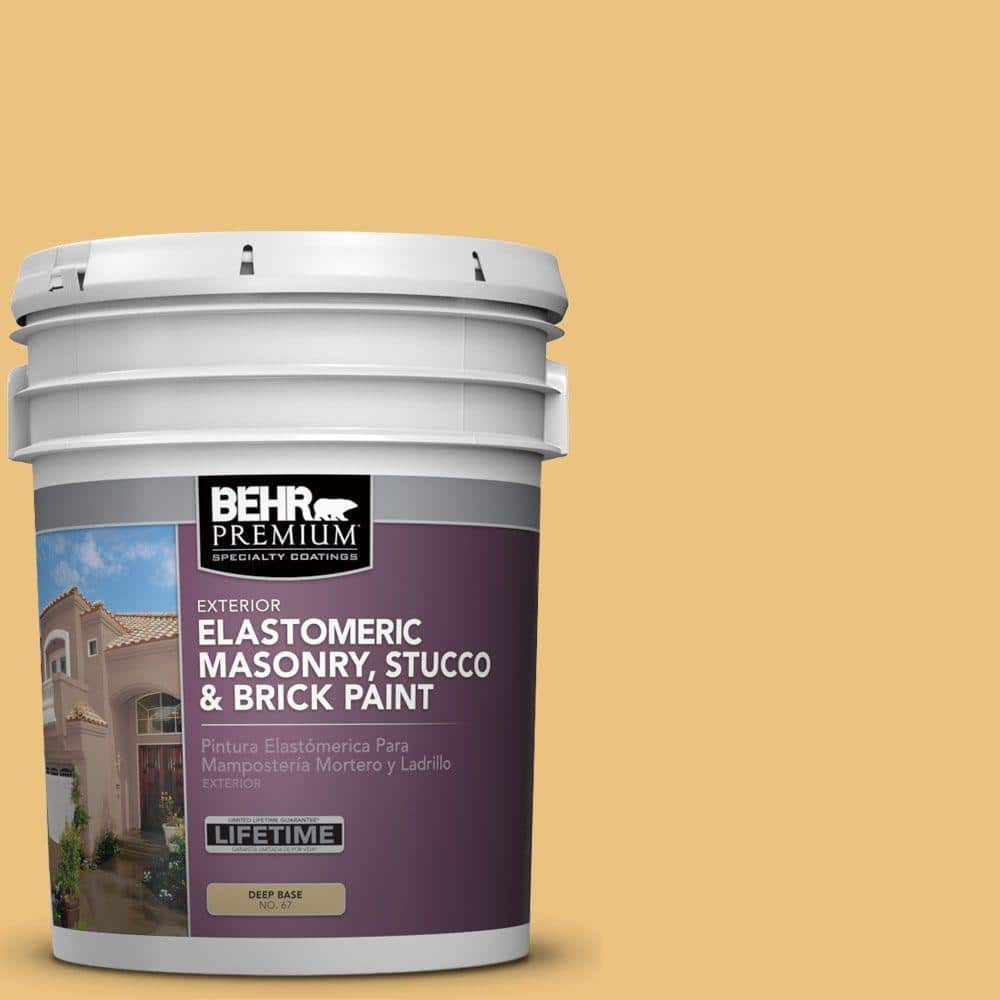 BEHR PREMIUM 5 gal. #MS-36 Mayan Maize Elastomeric Masonry, Stucco and ...