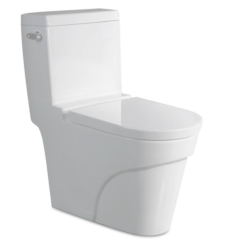 Ariel Platinum 1-Piece 1.6 GPF Single Flush Elongated Toilet in White ...