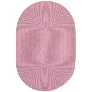 Rhody Rug Joy Braids Solid Pink 2 ft. x 4 ft. Oval Indoor/Outdoor ...