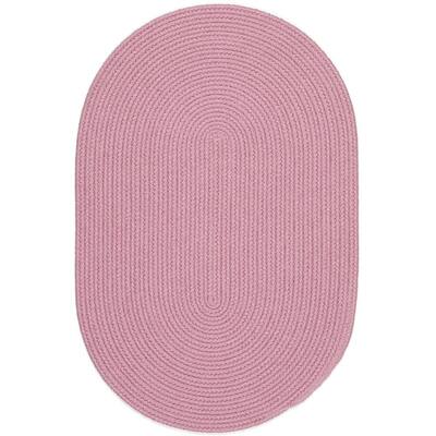 Rhody Rug Joy Braids Solid Pink 2 ft. x 4 ft. Oval Indoor/Outdoor ...