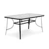 Furniture of America Sasso Black Rectangle Metal Outdoor Dining Table ...