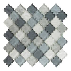 ANDOVA Oceanic Haitian Square 12 in. x 12 in. Glossy Atlas Blue Glass ...