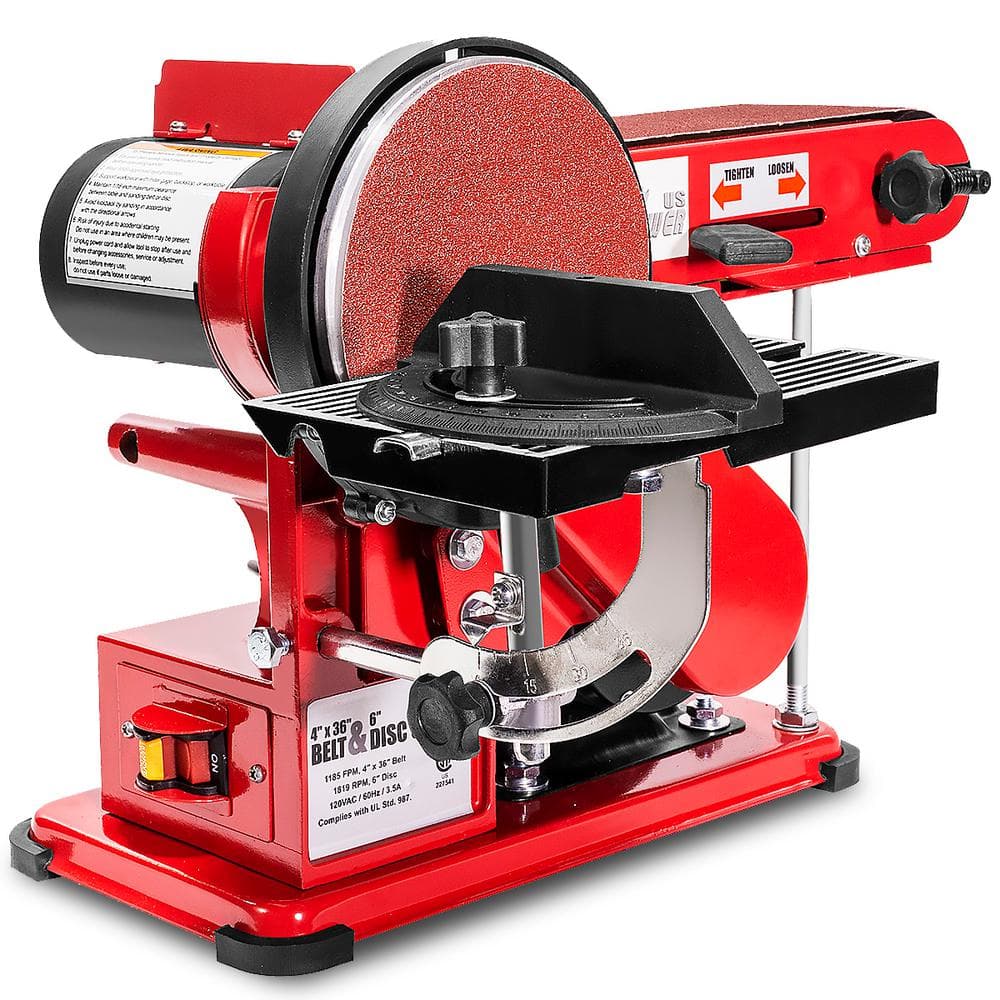 XtremepowerUS 4 in. x 36 in. 2-in-1 Disc and Belt Corded Sander ...