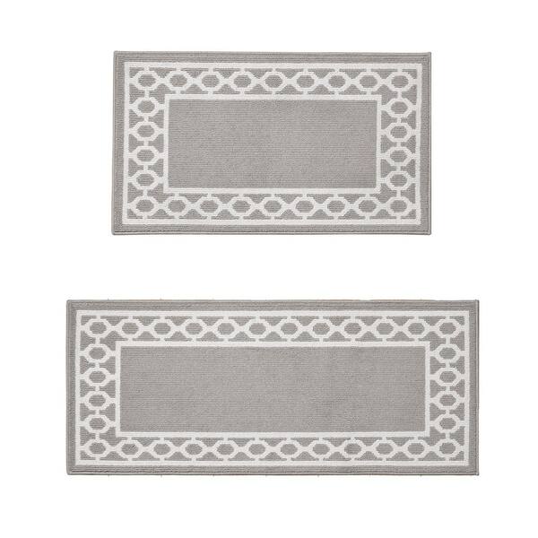 Jean Pierre NEW YORK Christine Border Light Gray/White 2 ft. x 5 ft ...