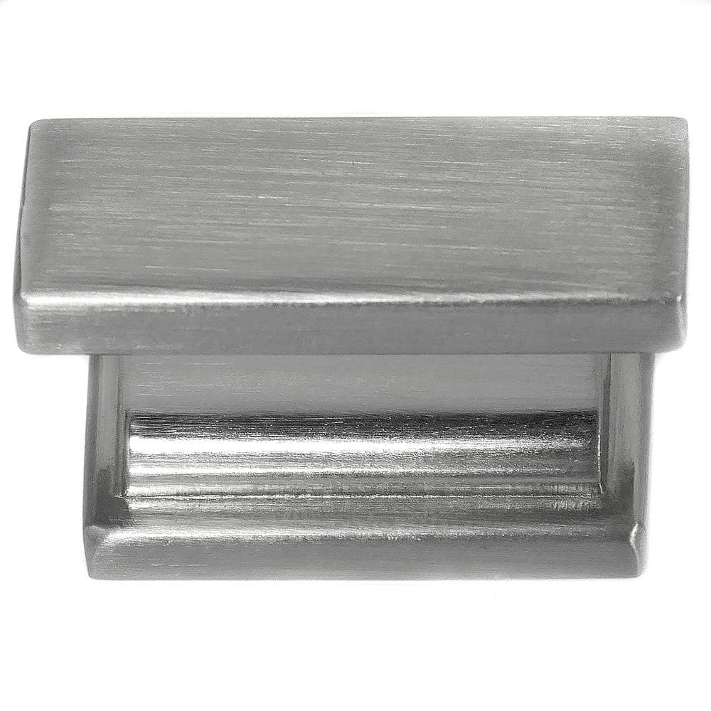 MNG Hardware Park Avenue 1-1/2 in. Satin Nickel Rectangle Cabinet Knob ...