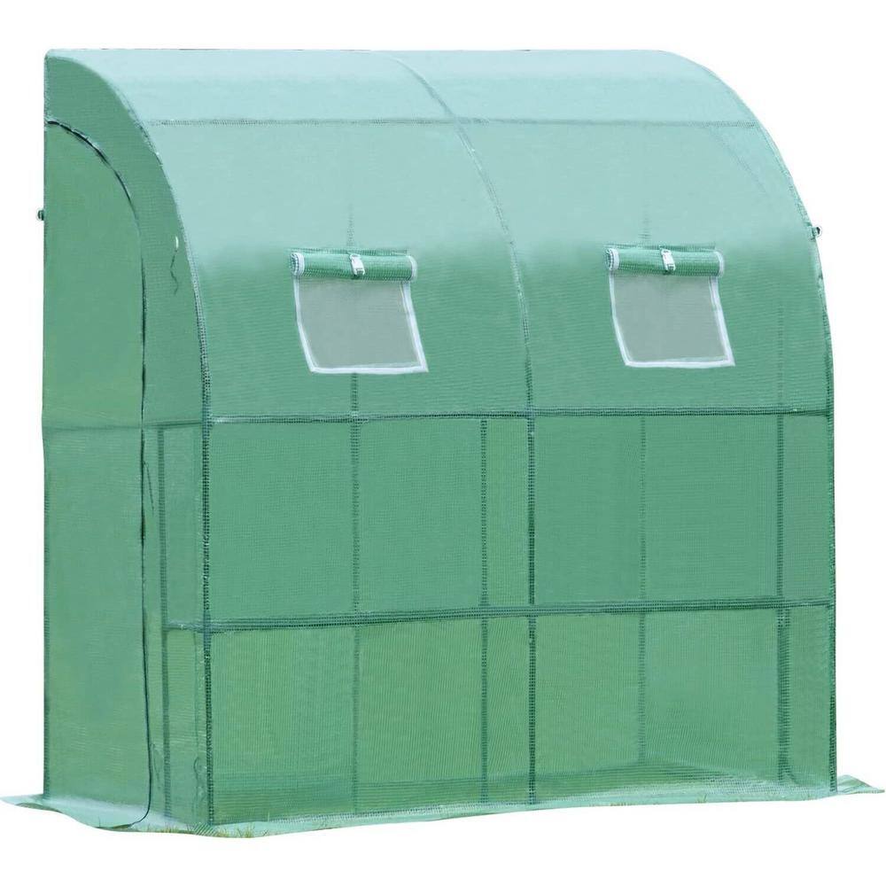 Aoodor 40 in. W x 79 in. D x 85 in. H Outdoor Lean to Walk-in Tunnel ...
