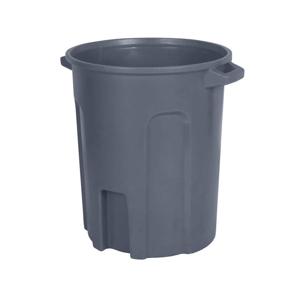 Toter 55 Gal. Round Trash Can with Lift Handle-Dark Gray Granite RND55 ...