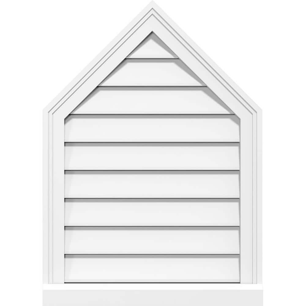 Ekena Millwork 42 in. x 36 in. Peaked Top Surface Mount PVC Gable Vent ...