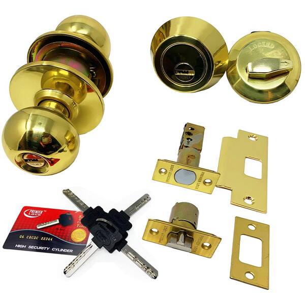 Premier Lock High Security Brass Combo Lock Set with Keyed-Alike Door ...
