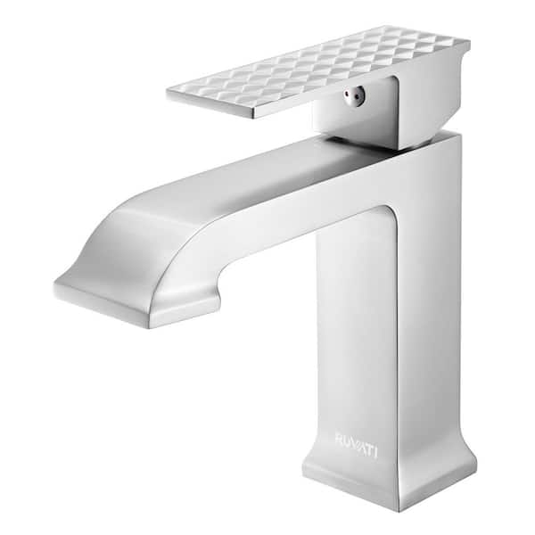 Ruvati Decora Art Deco Square Transitional Single Hole Bathroom Sink ...