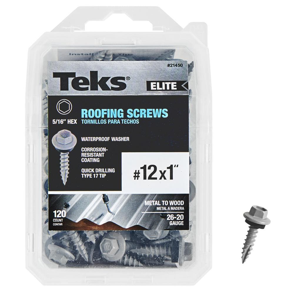 Teks #12 x 1 in. Steel External Hex Head Washer Sharp Point Elite ...