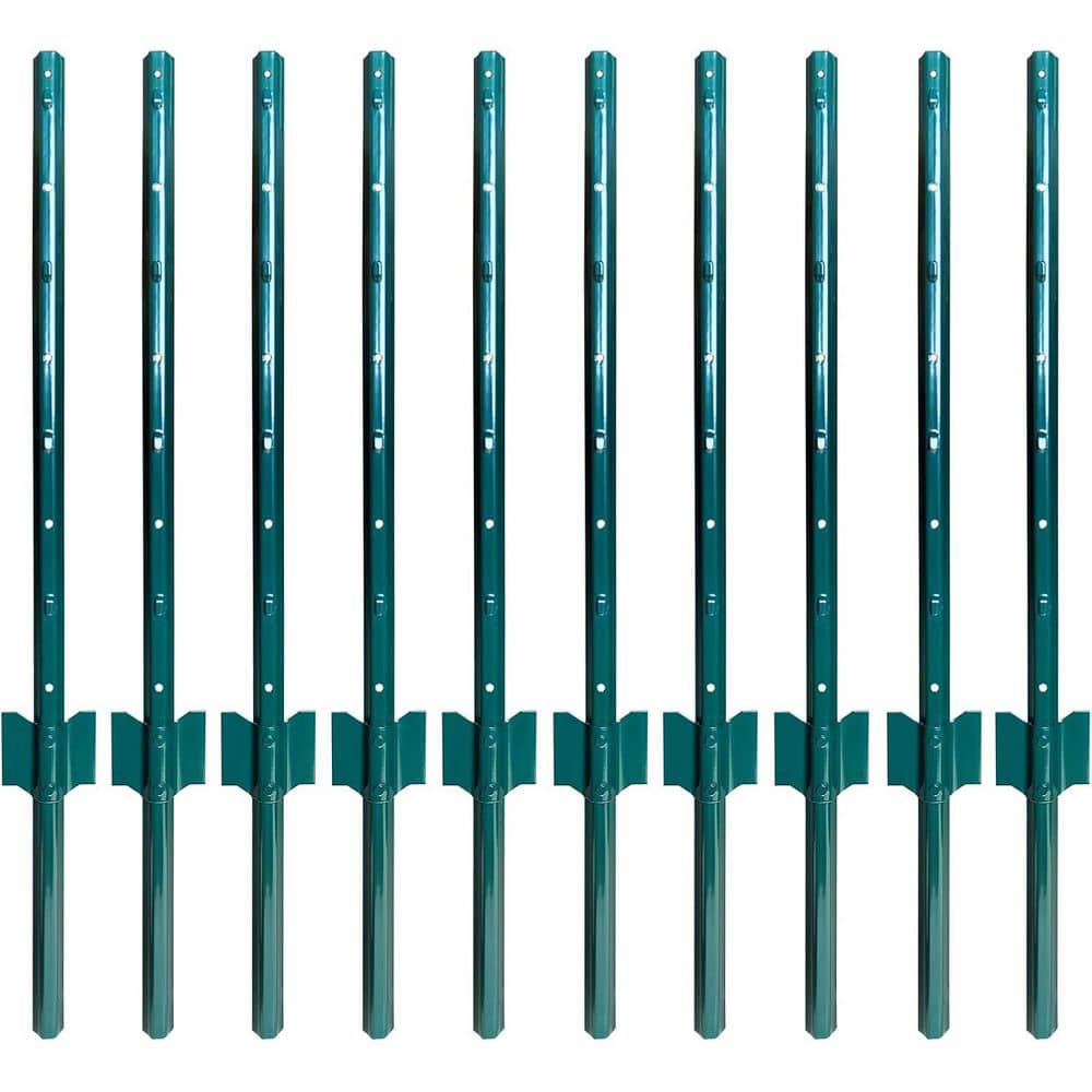 Oyezvary 3 ft. Sturdy Duty Metal Fence Posts Steel Fencing Poles No-Dig ...
