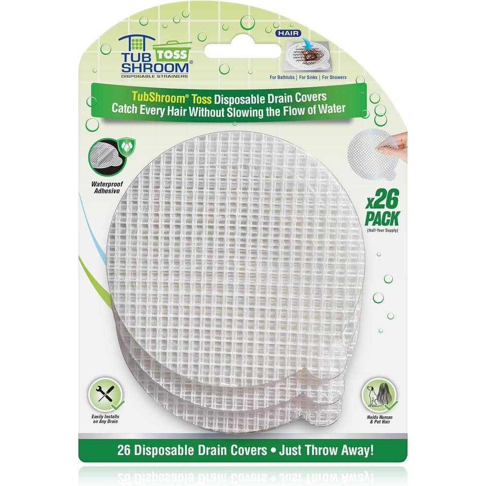 TubShroom 3 in. Adhesive Disposable Shower Bath and Sink Drain Strainer ...