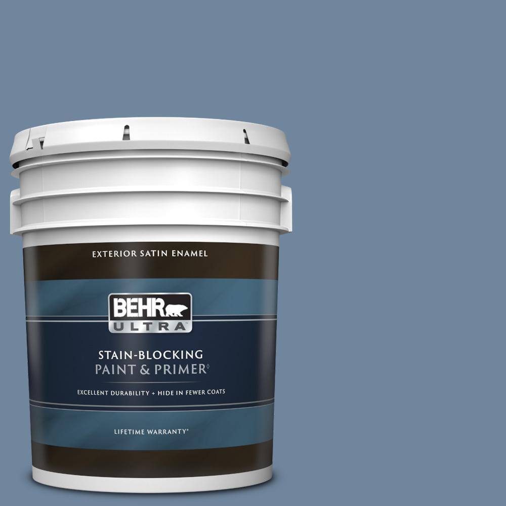 BEHR ULTRA 5 gal. #S520-5 Thundercloud Satin Enamel Exterior Paint ...