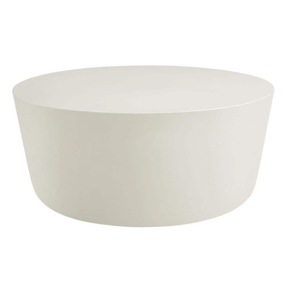 MODWAY Brion 34 in. Round Concrete Coffee Table Indoor Outdoor Tapered ...