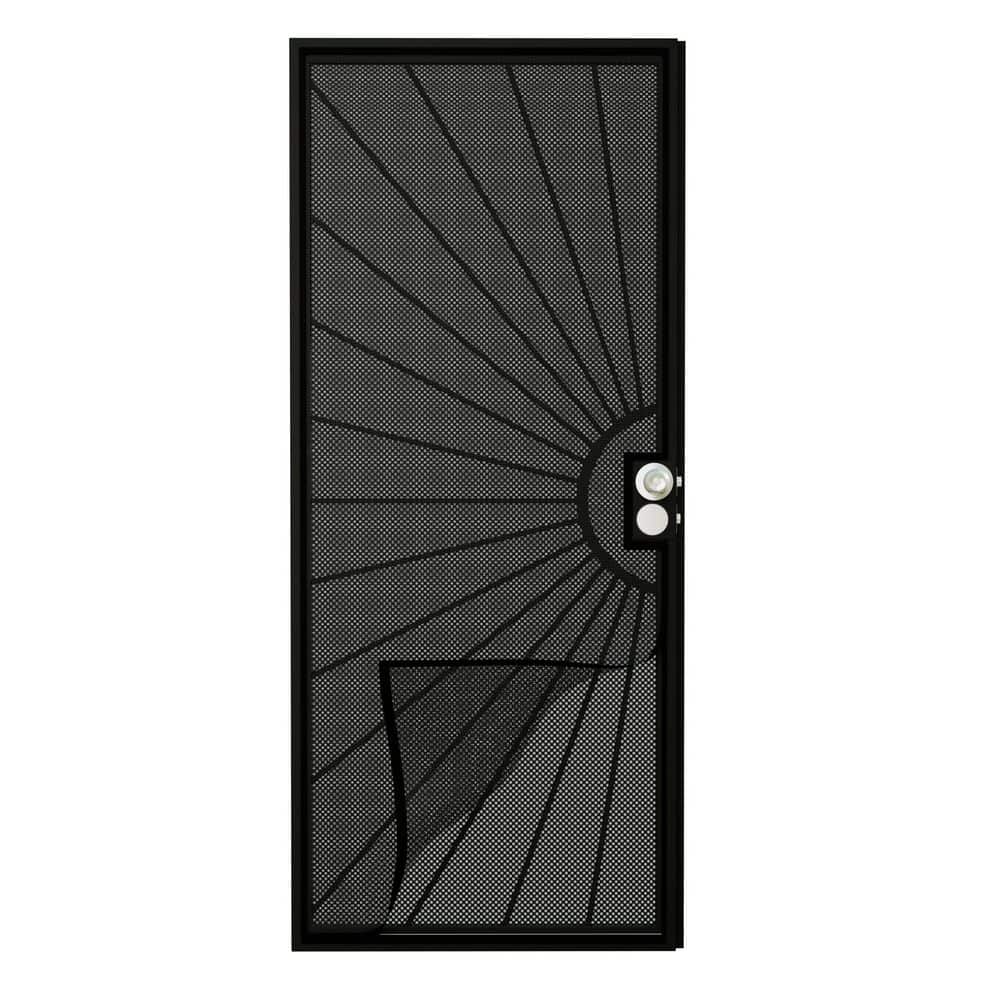 ARK DESIGN 32 in. x 80 in. Universal/Reversible Black Surface Mount ...