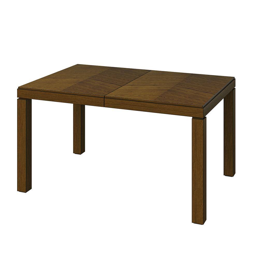 JAYDEN CREATION Viktor Walnut Farmhouse Extendable Dining Table with ...
