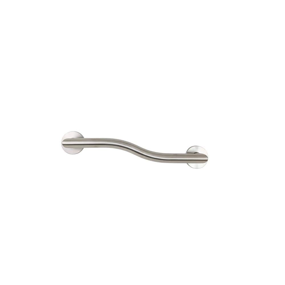 CSI Bathware 14 in. Right-Hand Modern Wave Shaped Grab Bar in Satin ...