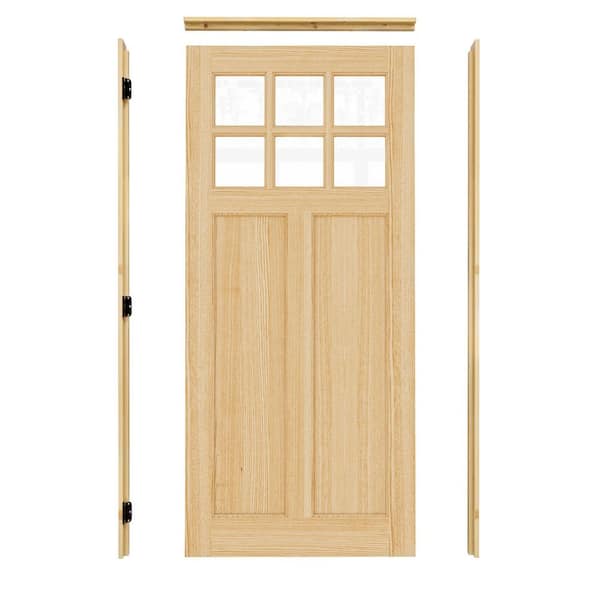 ARK DESIGN 30 in. x 80 in. Left-Handed 5-Lite Clear Glass Unfinished ...
