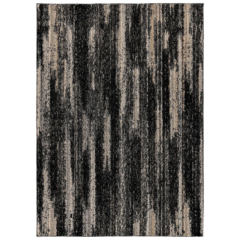 Garland Rug Jasper Black/Earth Tone 5 ft. x 7 ft. Abstract Area Rug ...