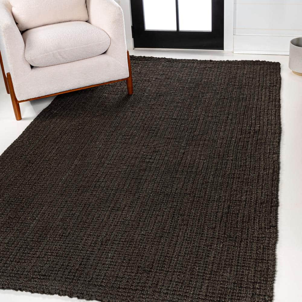 JONATHAN Y Pata Hand Woven Chunky Jute Brown 5 ft. x 8 ft. Area Rug ...