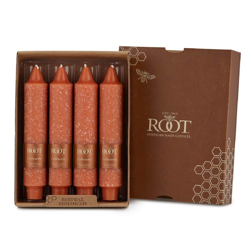 ROOT CANDLES 7 in. Timberline Collenette Rust Dinner Candle (Box of 4 ...
