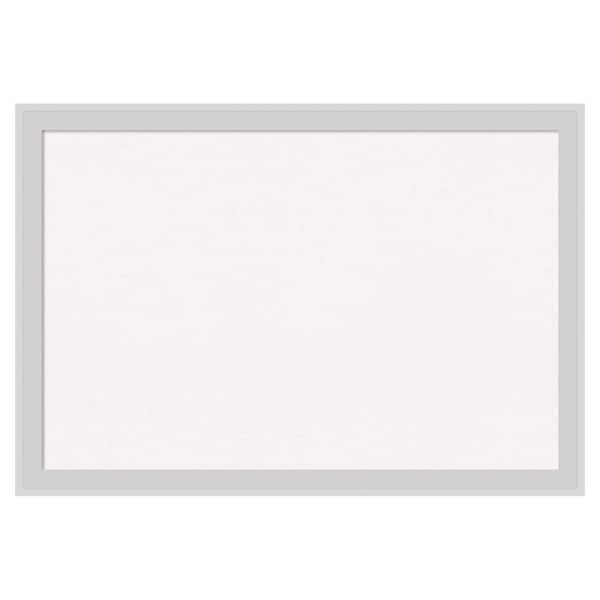 Amanti Art Incline Silver 19 in. x 13 in. Wood Framed White Cork Memo ...