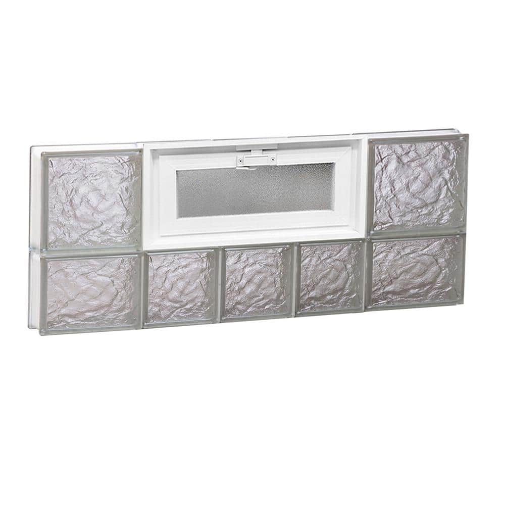 Clearly Secure 32.75 in. x 13.5 in. x 3.125 in. Frameless Ice Pattern ...