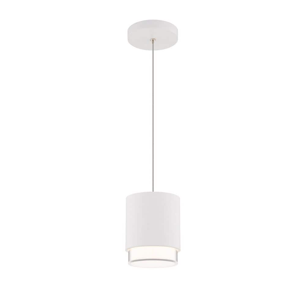 WAC Lighting Cloak 6 in. White Mini-Pendant Light with Integrated LED ...