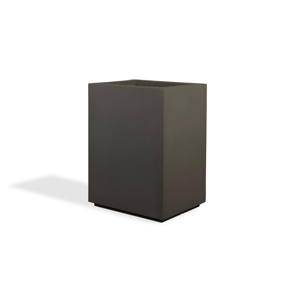 PolyStone Planters Cozumel Column 23 in. x 30 in. Slate Gray Composite ...