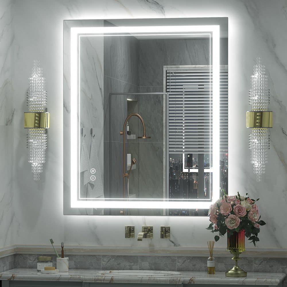 Apmir 30 in. W x 36 in. H Rectangular Frameless UL Certified Front and ...