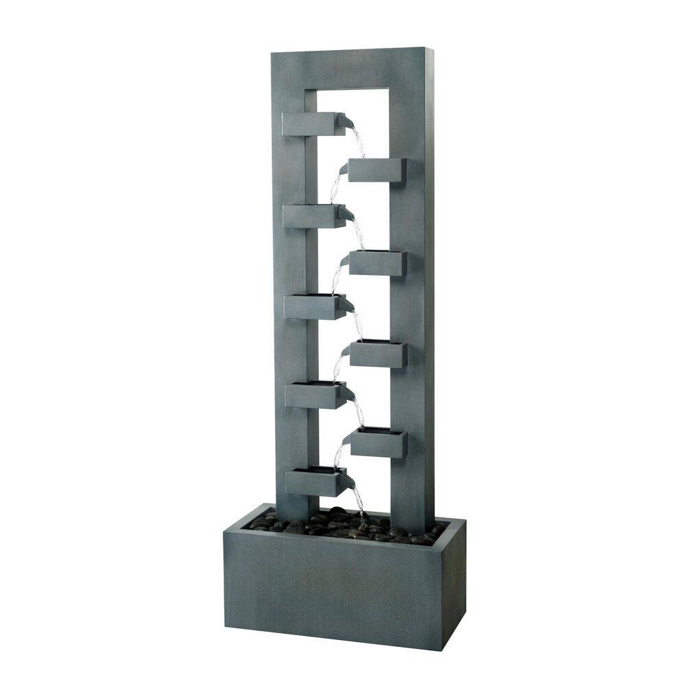 HI-LINE GIFT LTD Metal Fountain with Dusty Blue Finish 79532-R-GY - The ...