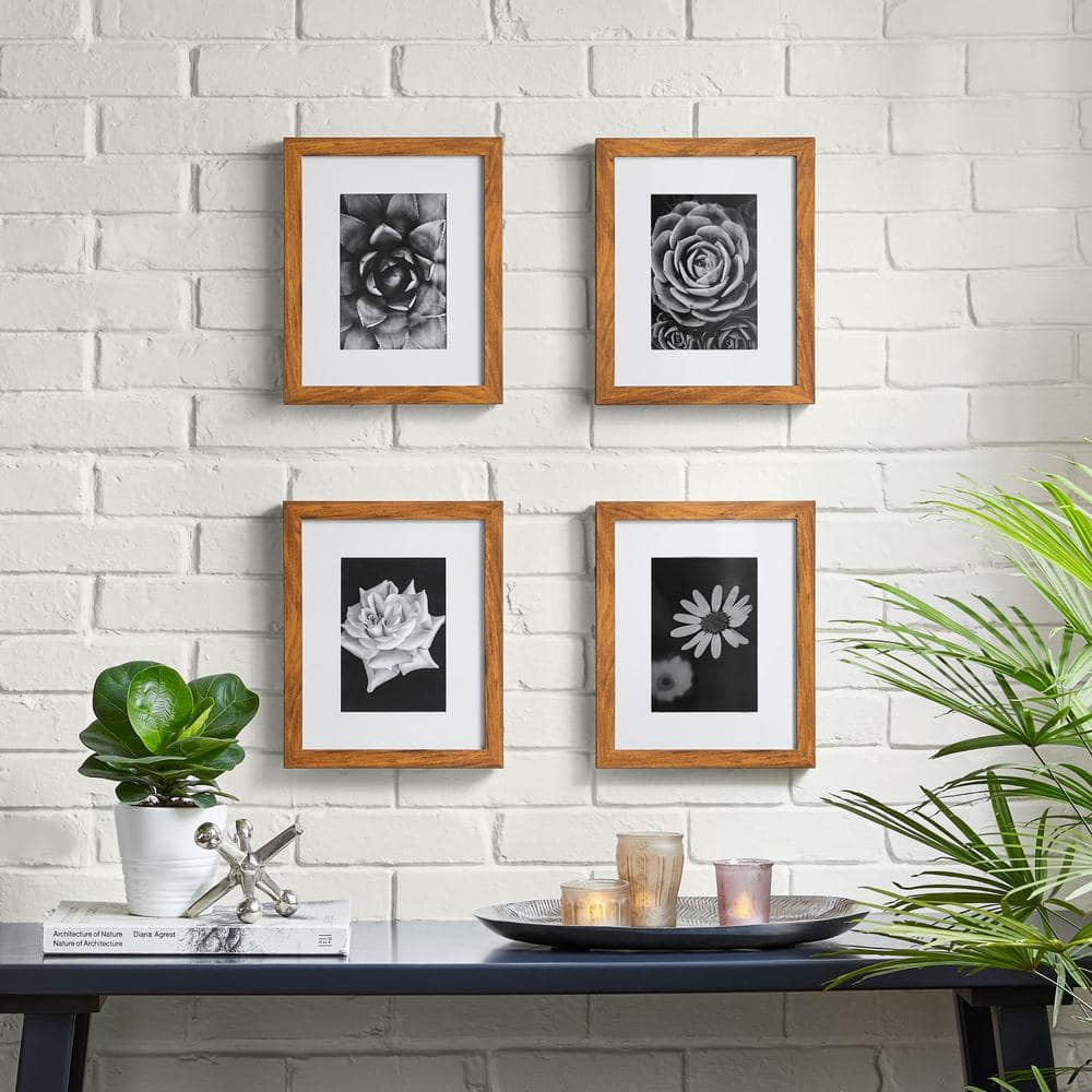 StyleWell 8 in. x 10 in. Matted to 5 in. x 7 in. Walnut Gallery Wall ...