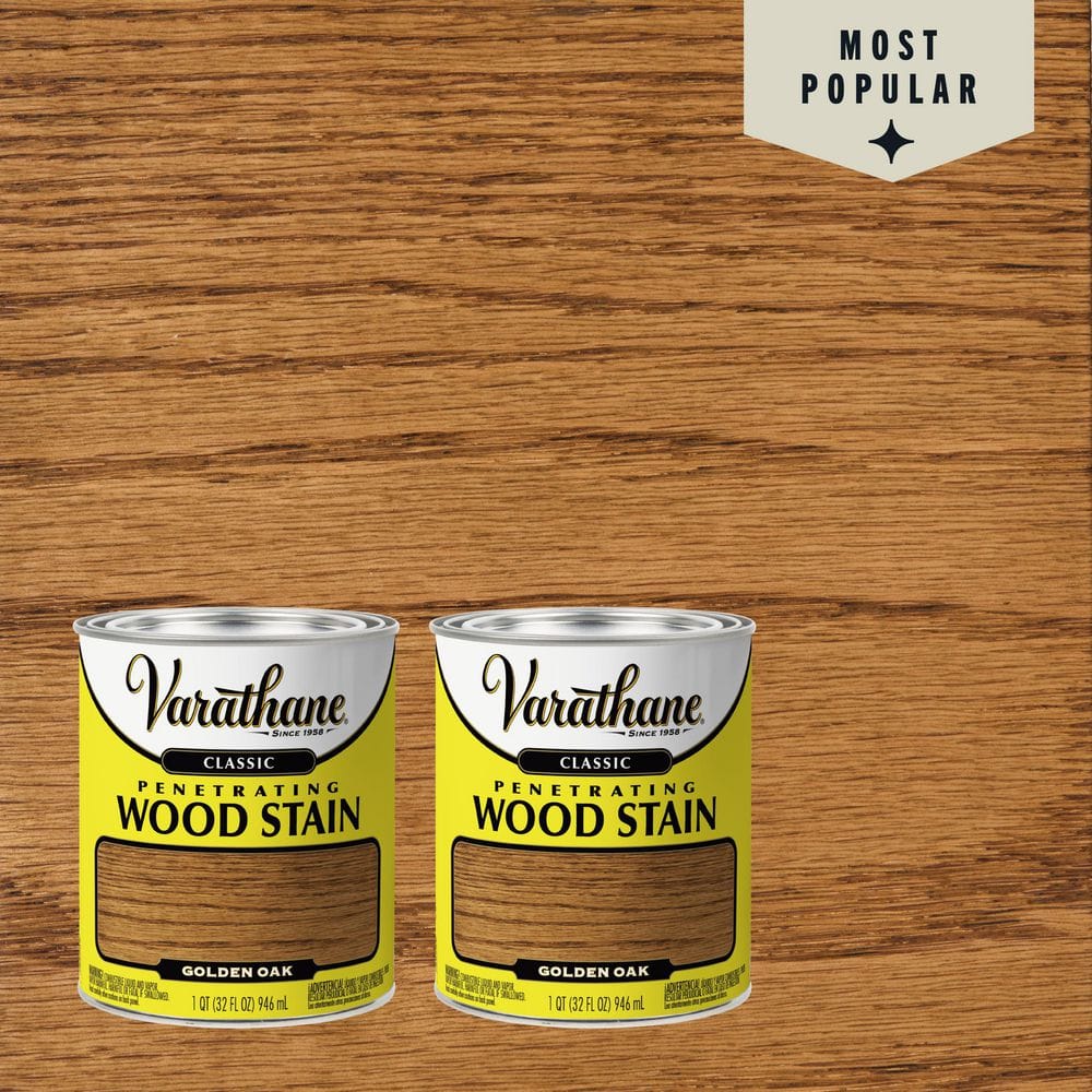 Varathane 1 Qt. Golden Oak Classic Interior Wood Stain (2-Pack) 339702 ...