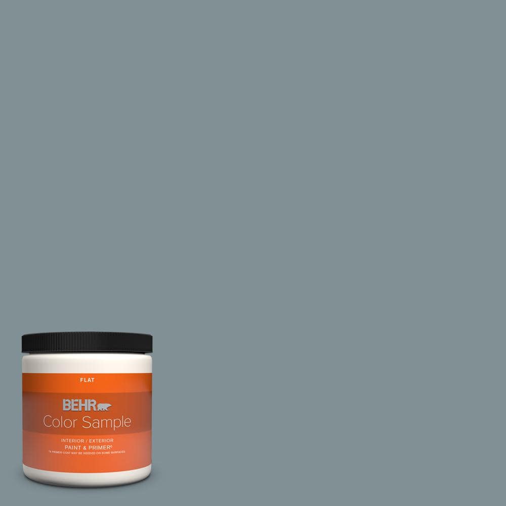 BEHR PREMIUM PLUS 8 oz. #740F-4 Dark Storm Cloud Flat Interior/Exterior ...