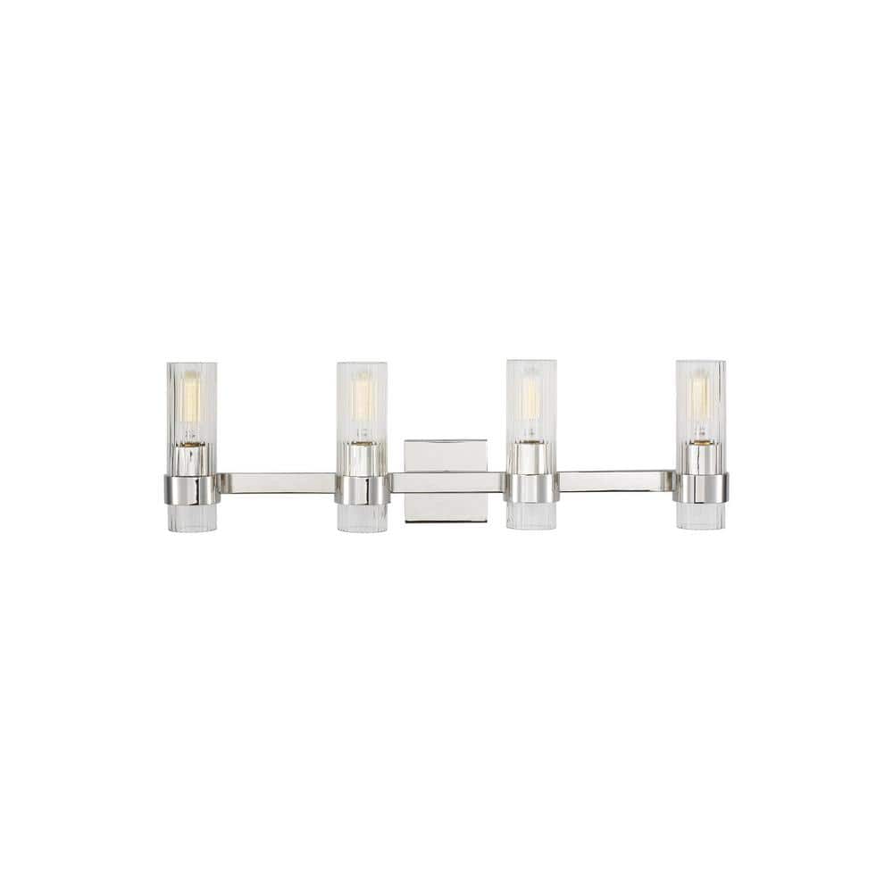 Generation Lighting Geneva 30 in. W x 8.875 in. H 4-Light Polished ...