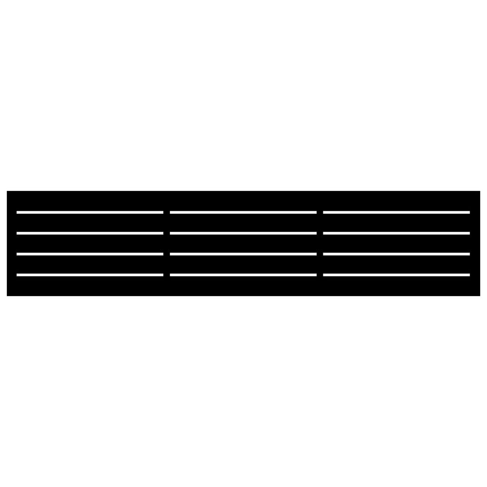 OUTDECO Linea 16 in. x 72 in. Black Galvanized Steel Decorative Screen ...